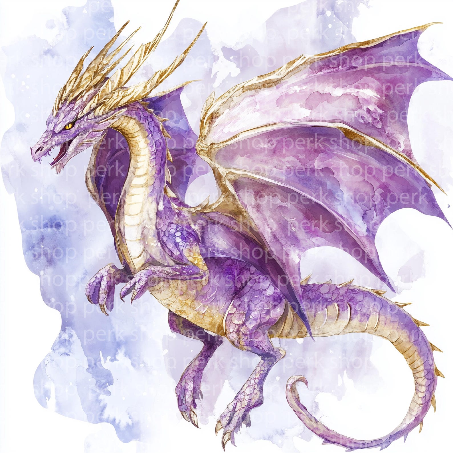 12 Dragon Clipart, Fantasy Dragon Clipart, Printable Watercolor Clipart ...