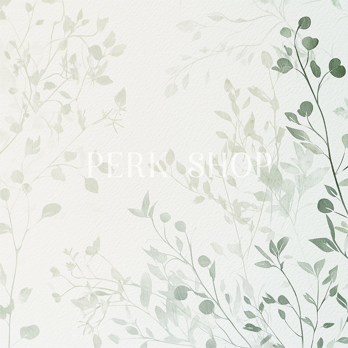 Greenery Watercolor Digital Paper Pack: Rustic Foliage (digital ...
