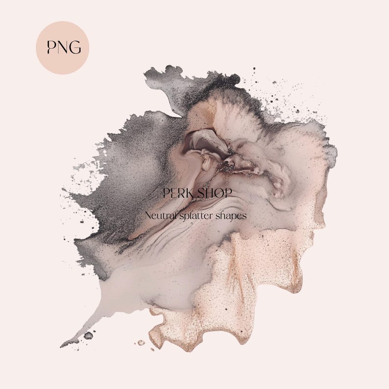 8 Watercolor Earthy Splashes Png, Neutral Shimmer Splatter Printable ...