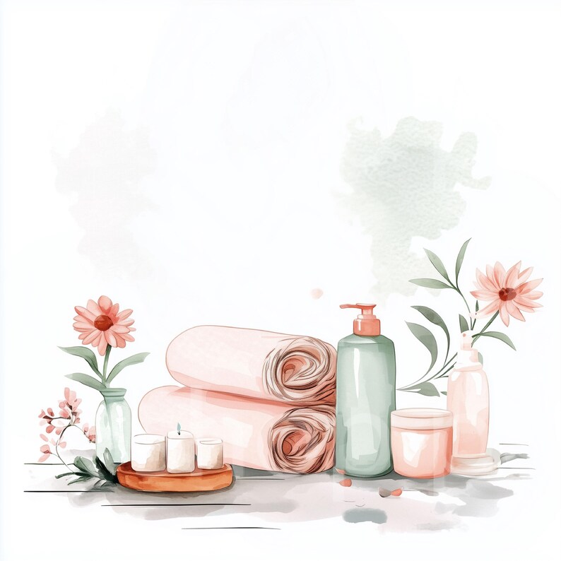 Self-care Clipart: Watercolor Beauty, Spa Decor (digital Download) - Etsy