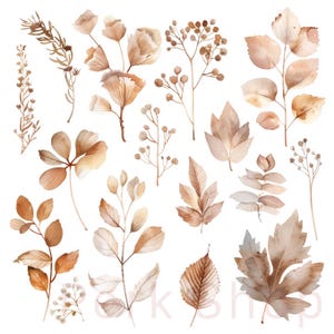 Fall Wildflower Watercolor Digital Paper Pack, Rustic Autumn Background ...