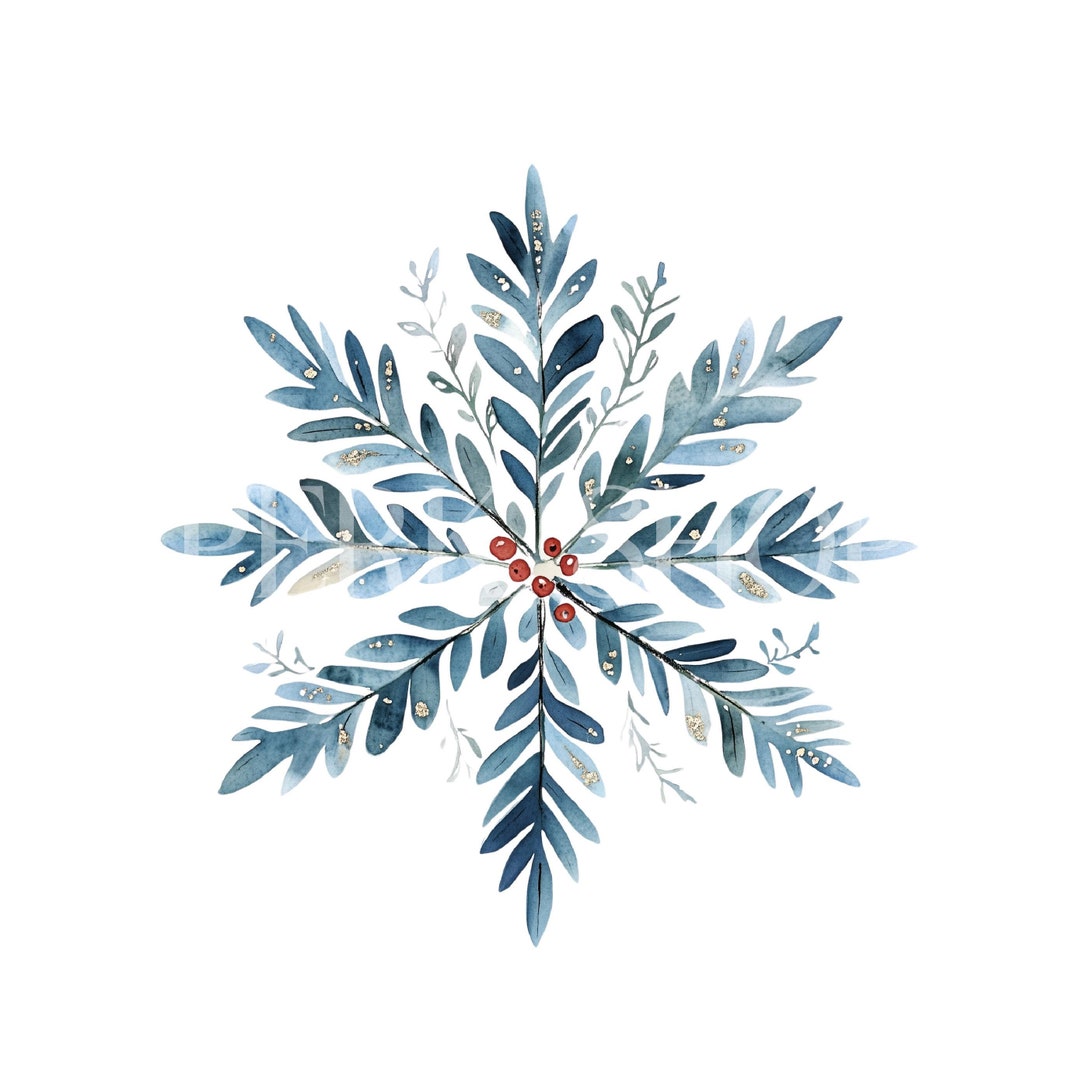 14 PNG Snowflake Watercolor Clipart, Nordic Folk Scandinavian Winter ...