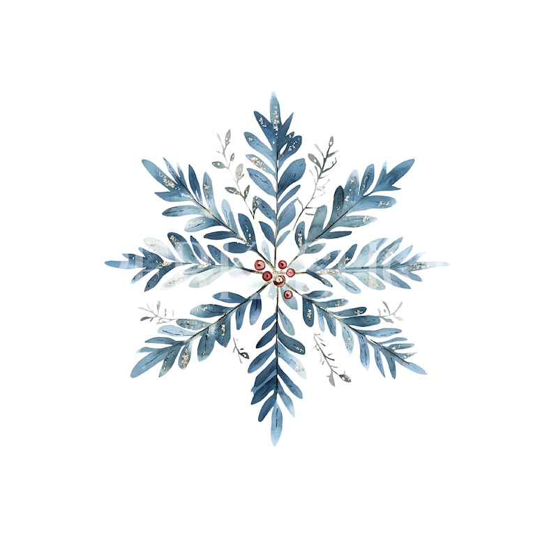 14 PNG Snowflake Watercolor Clipart, Nordic Folk Scandinavian Winter ...