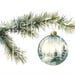 10 Christmas Tree Bauble Clipart, Winter Landscape Watercolor Art ...