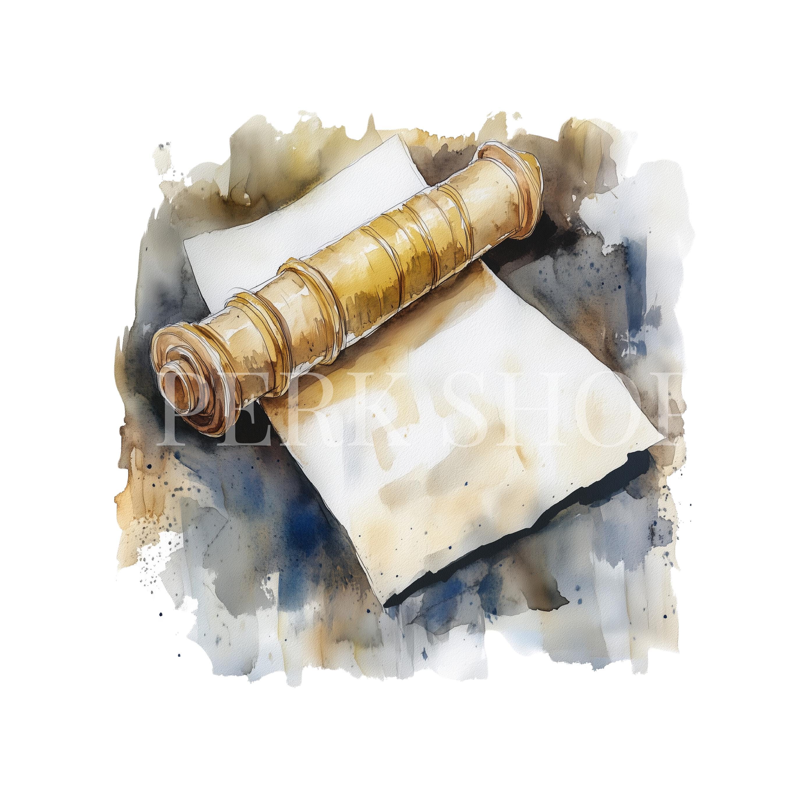 12 Torah Scroll Clipart, Vintage Scroll Tora, High Quality Pngs ...