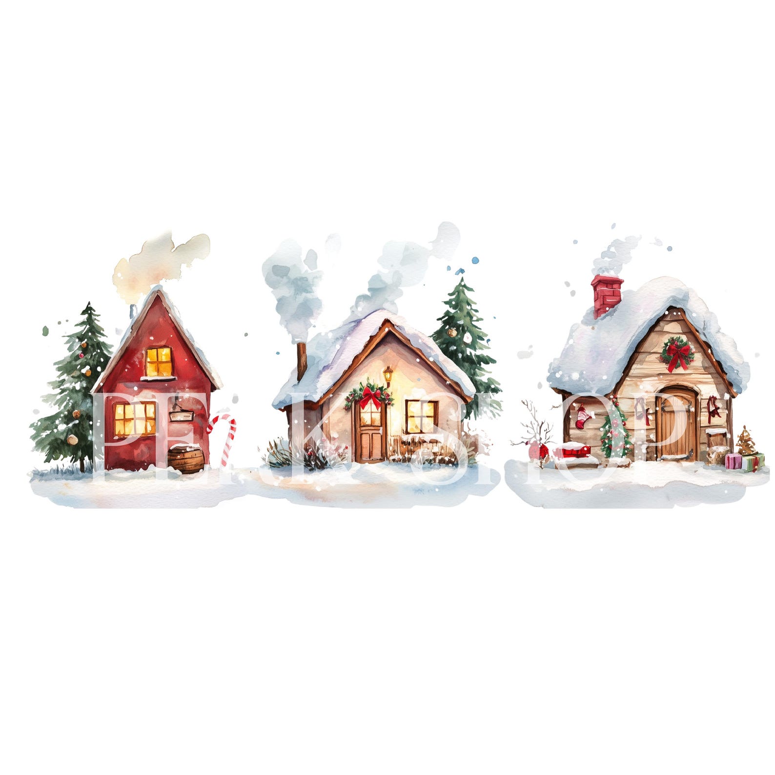 Santas Workshop PNG Clipart, Christmas Winter Cartoon House Printable ...