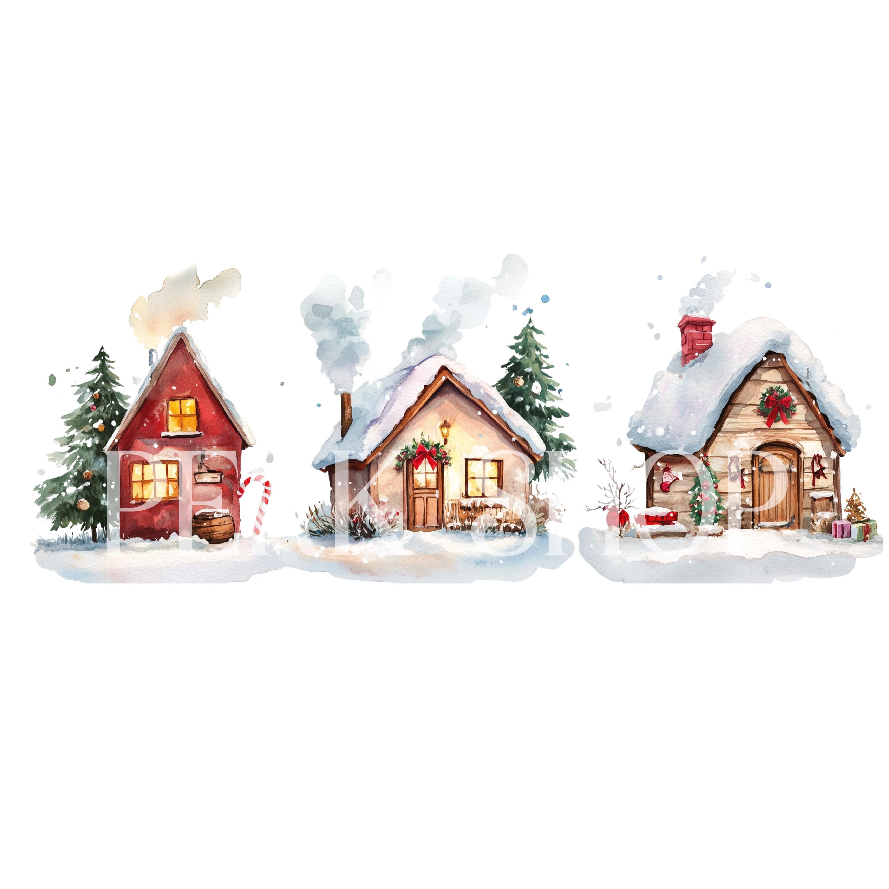 Santas Workshop PNG Clipart, Christmas Winter Cartoon House Printable ...