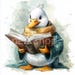 10 Hipster Silly Goose Reading Clipart, Book Club Duck, T-shirt Design ...