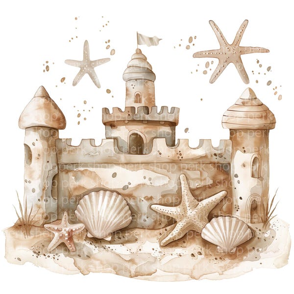 Sandcastle Clipart - Etsy