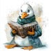 10 Hipster Silly Goose Reading Clipart, Book Club Duck, T-shirt Design ...