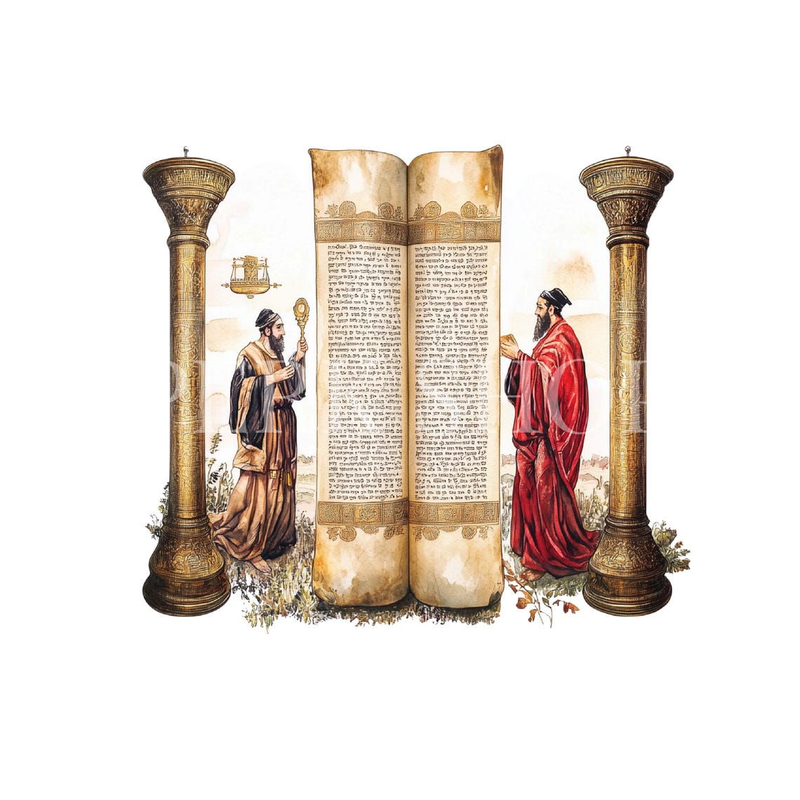 12 Torah Scroll Clipart, Vintage Scroll Tora, High Quality Pngs ...
