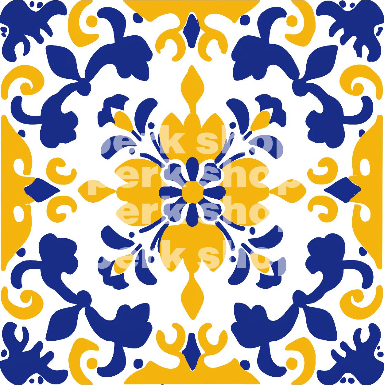 20 Portuguese Azulejos Tile Clipart, Mediterranean Motif, Morocco Print ...