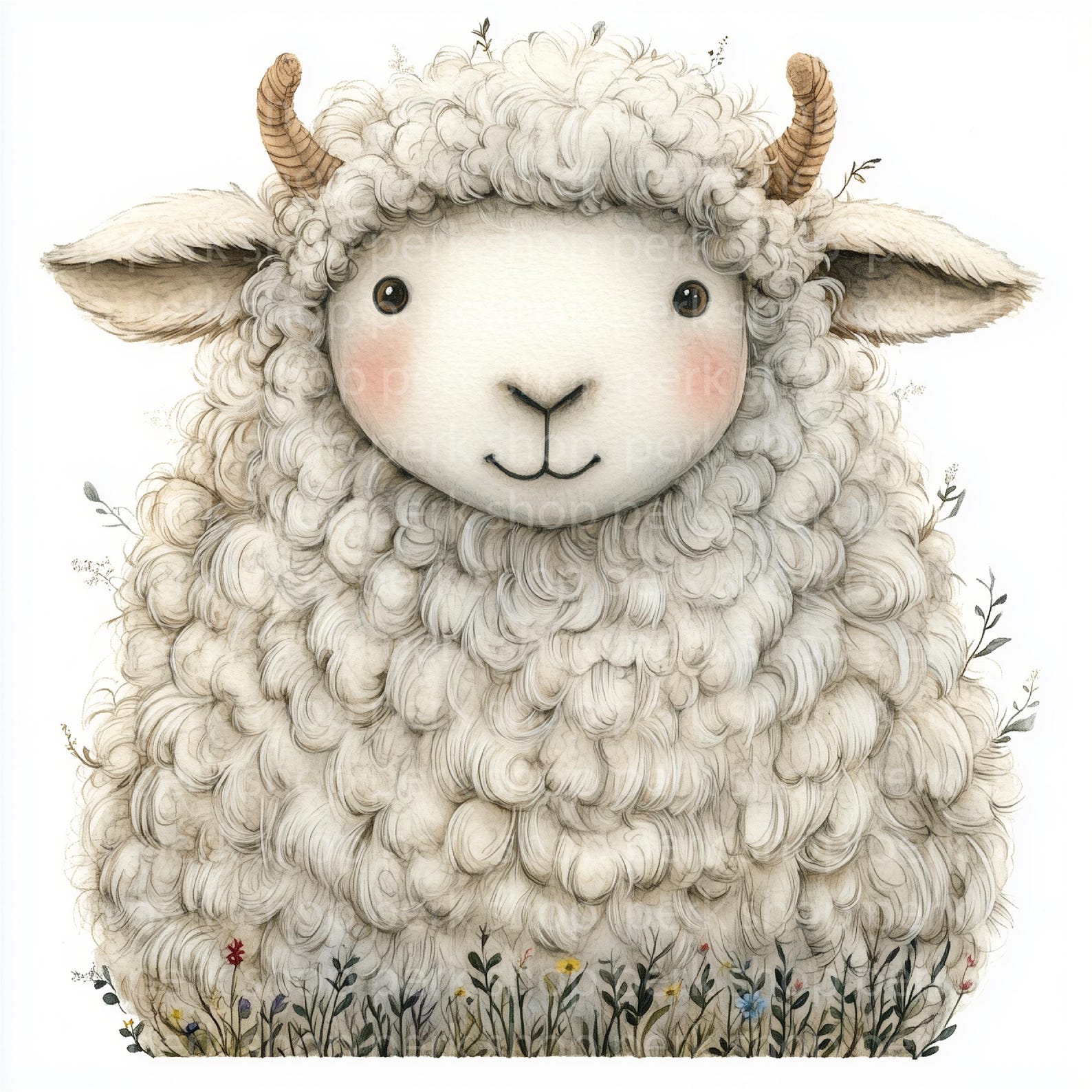 10 Cute Sheep Clipart, Lamb Nursery, Farm Clip Art, Printable ...