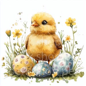 Easter Clipart, Chick Easter Cute Farm Animal Watercolor Printable ...