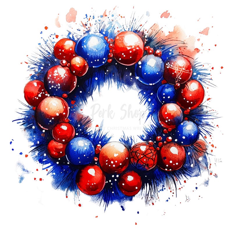 Christmas Wreath PNG Clipart, Watercolor Winter Bauble Tree Decor ...