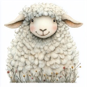 10 Cute Sheep Clipart, Lamb Nursery, Farm Clip Art, Printable ...