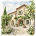 Amalfi Villa Watercolor Clipart: Italian Landscape Art (digital ...