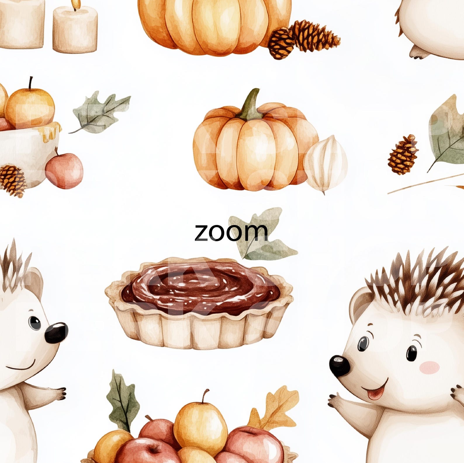 Autumn Hedgehog Watercolor Clipart: Fall Pumpkin Printable (digital ...