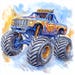 10 Monster Truck Clipart , Extreme off Road Vehicle Clipart, Colorful ...