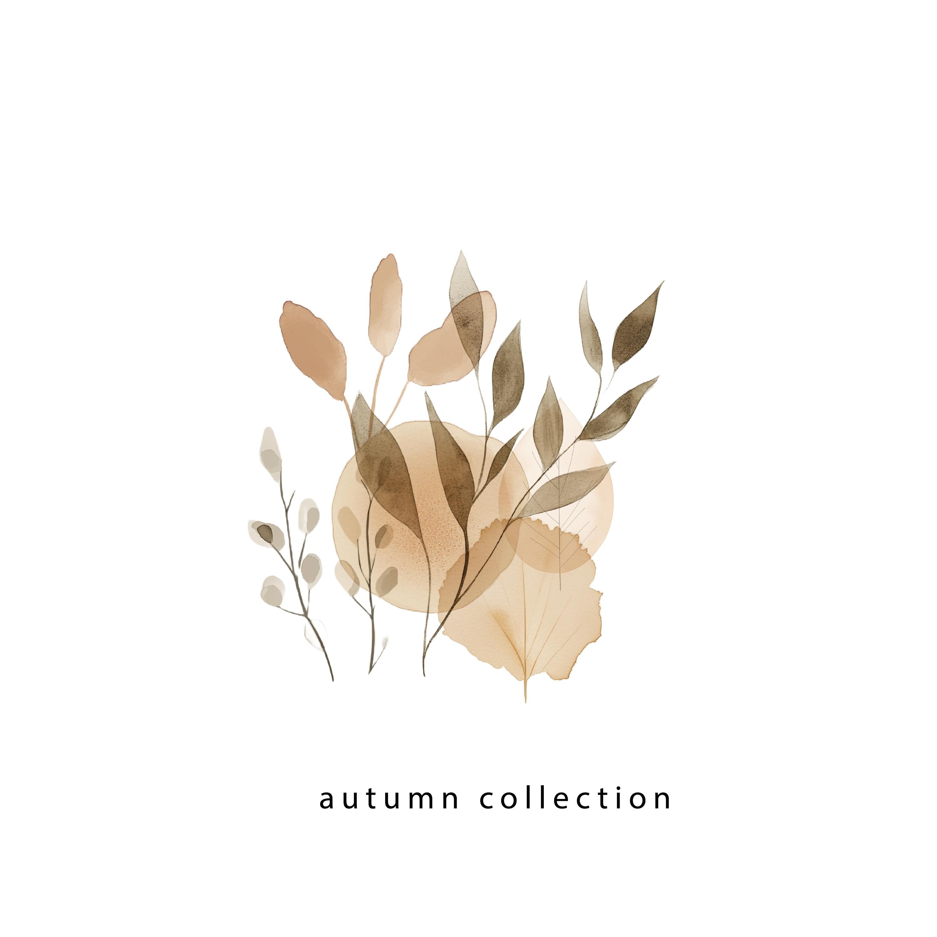 21 Neutral Watercolor Foliage PNG Clipart Elements, Soft Earth Tone ...