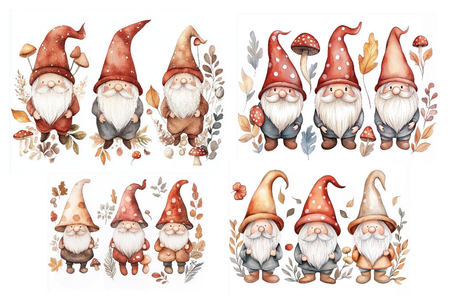 Watercolor Fall Gnomes Clipart: Autumn Wonderland (digital Download) - Etsy