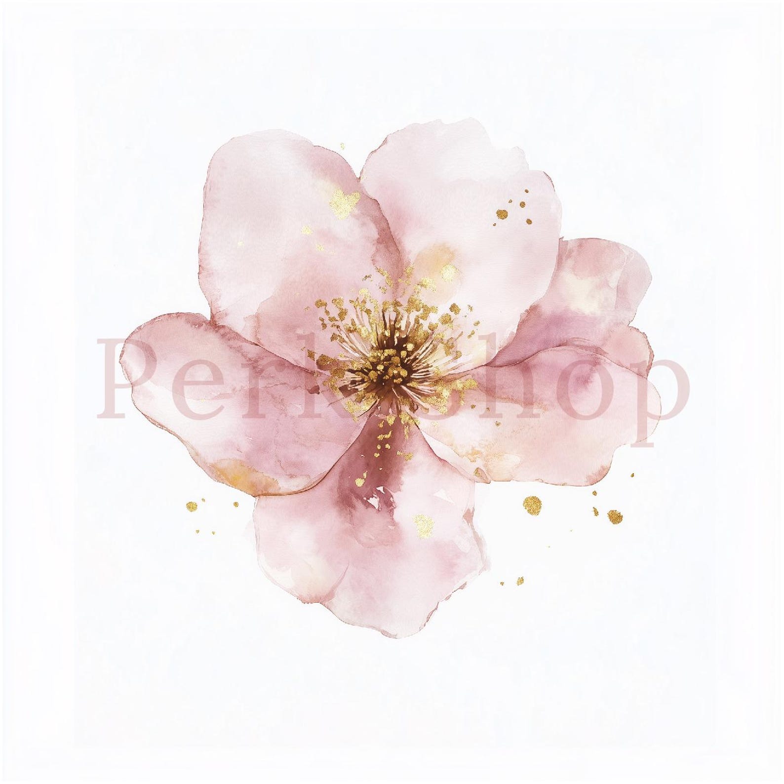 21 Abstract Flowers Clipart, Pink Gold Flower, Flowers Print, Printable ...