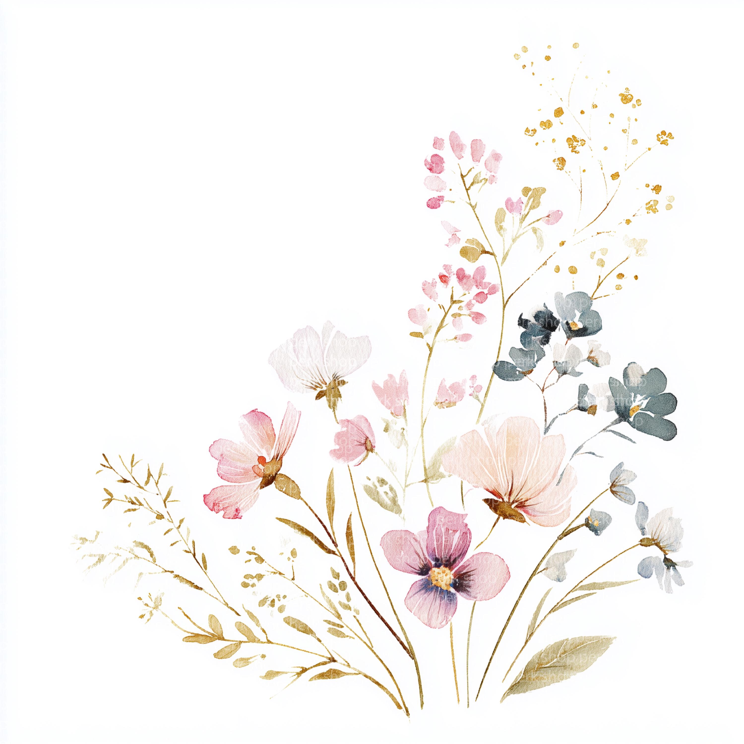Pastel Flowers PNG Clipart for Card Making, Flowers Watercolor ...