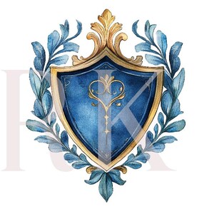 Elegant Baroque Crest Digital PNG Design for Crafting and Scrapbooking ...