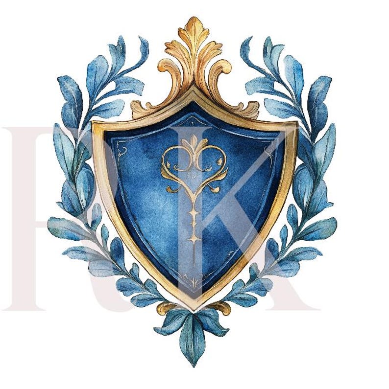 Elegant Baroque Crest Digital PNG Design for Crafting and Scrapbooking ...