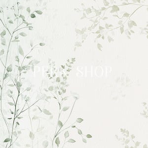 Greenery Watercolor Digital Paper Pack: Rustic Foliage (digital ...