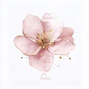 21 Abstract Flowers Clipart, Pink Gold Flower, Flowers Print, Printable ...