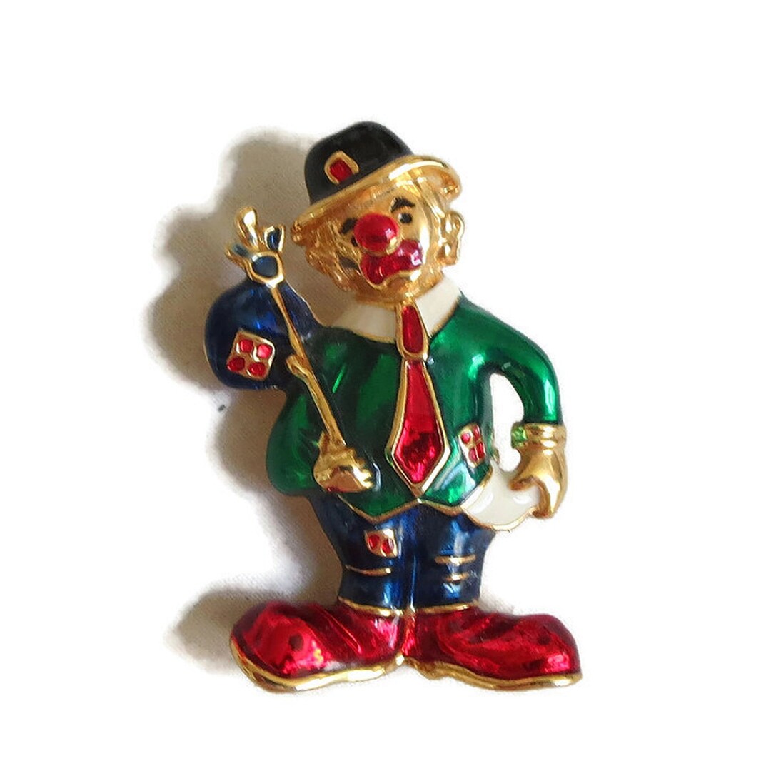 Multi-color Enamel Hobo Clown Brooch Vintage - Etsy