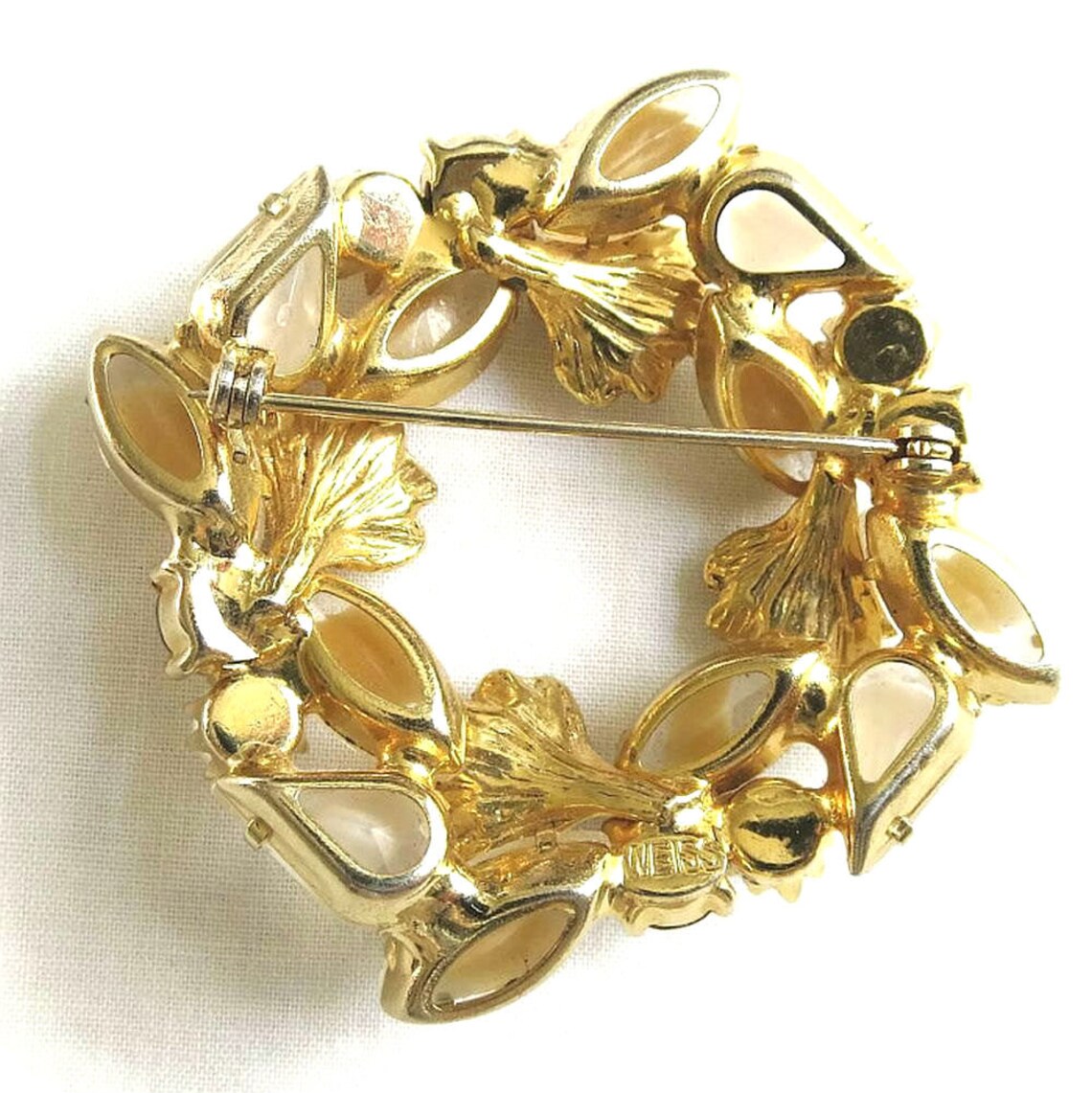 Weiss Signed Wreath Brooch Givre Glass Rhinestones Aurora | Etsy