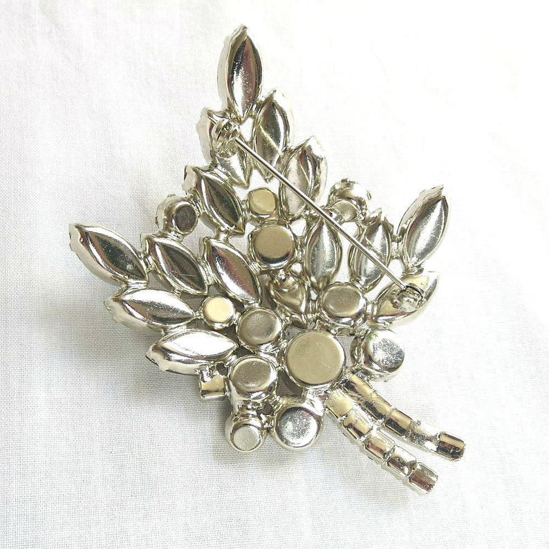 Juliana Crystal Rhinestone Leaf Brooch Domed Vintage Verified D&E - Etsy