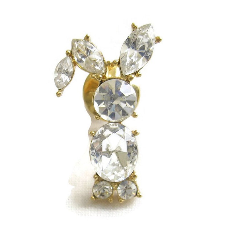 Rhinestone Bunny Rabbit Collar Tack Pin or Brooch Vintage - Etsy