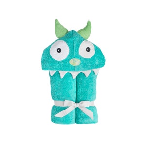 Turquoise Monster Hooded Towel for Baby or Toddler / Baby Towel Unisex ...