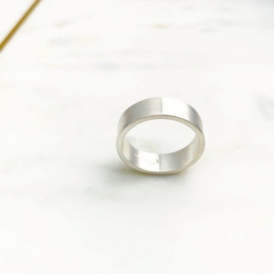 MEN'S RING: Wide and Chunky Unisex Ring. Solid Sterling Silver Matt ...