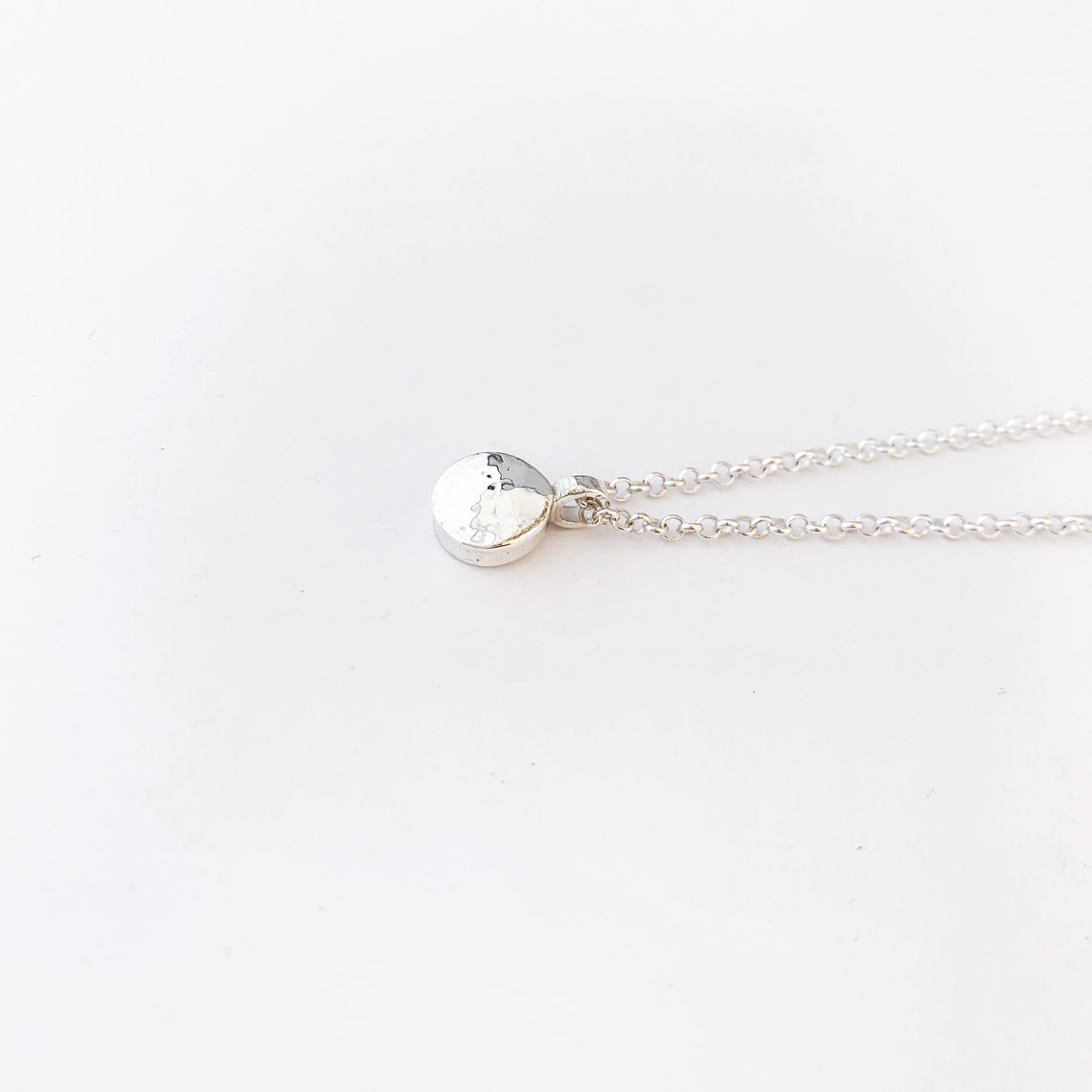 Sterling Silver Round gem Chain Necklace - Etsy Australia