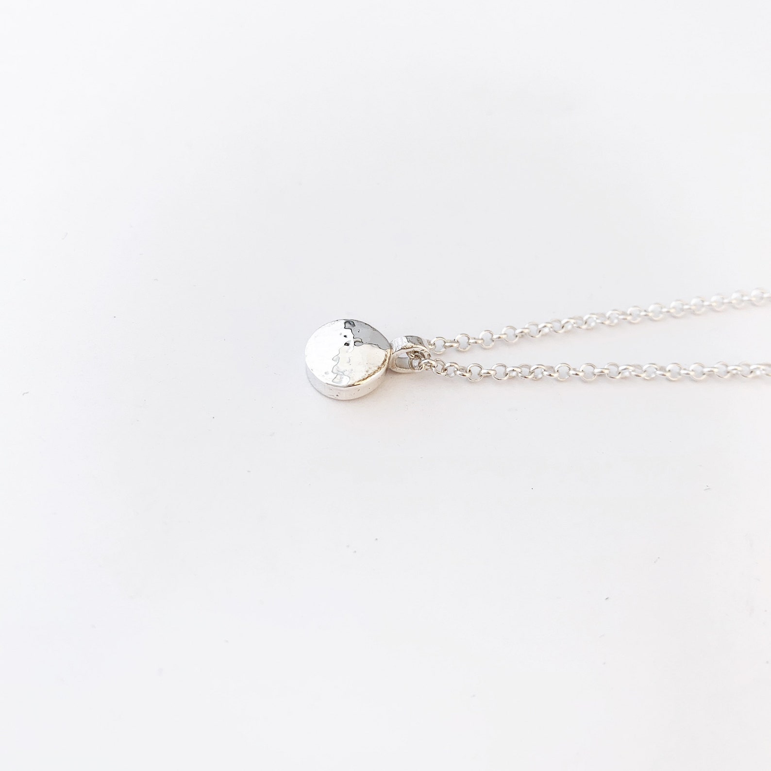 Sterling Silver Round “gem” Chain Necklace - Etsy Australia