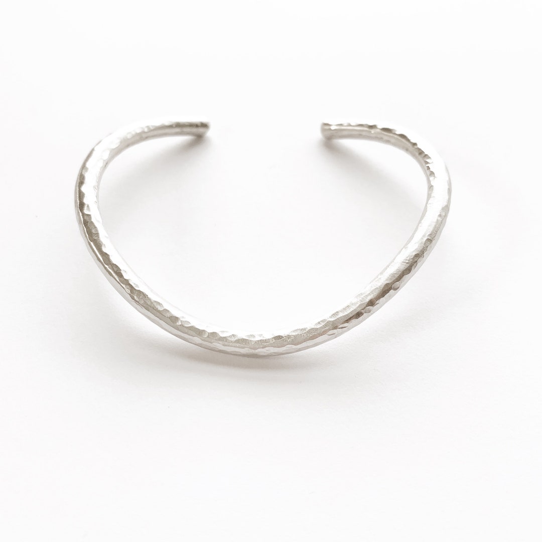 Sterling Silver Cuff With Hammered Matt/brushed Finish, Made in ...
