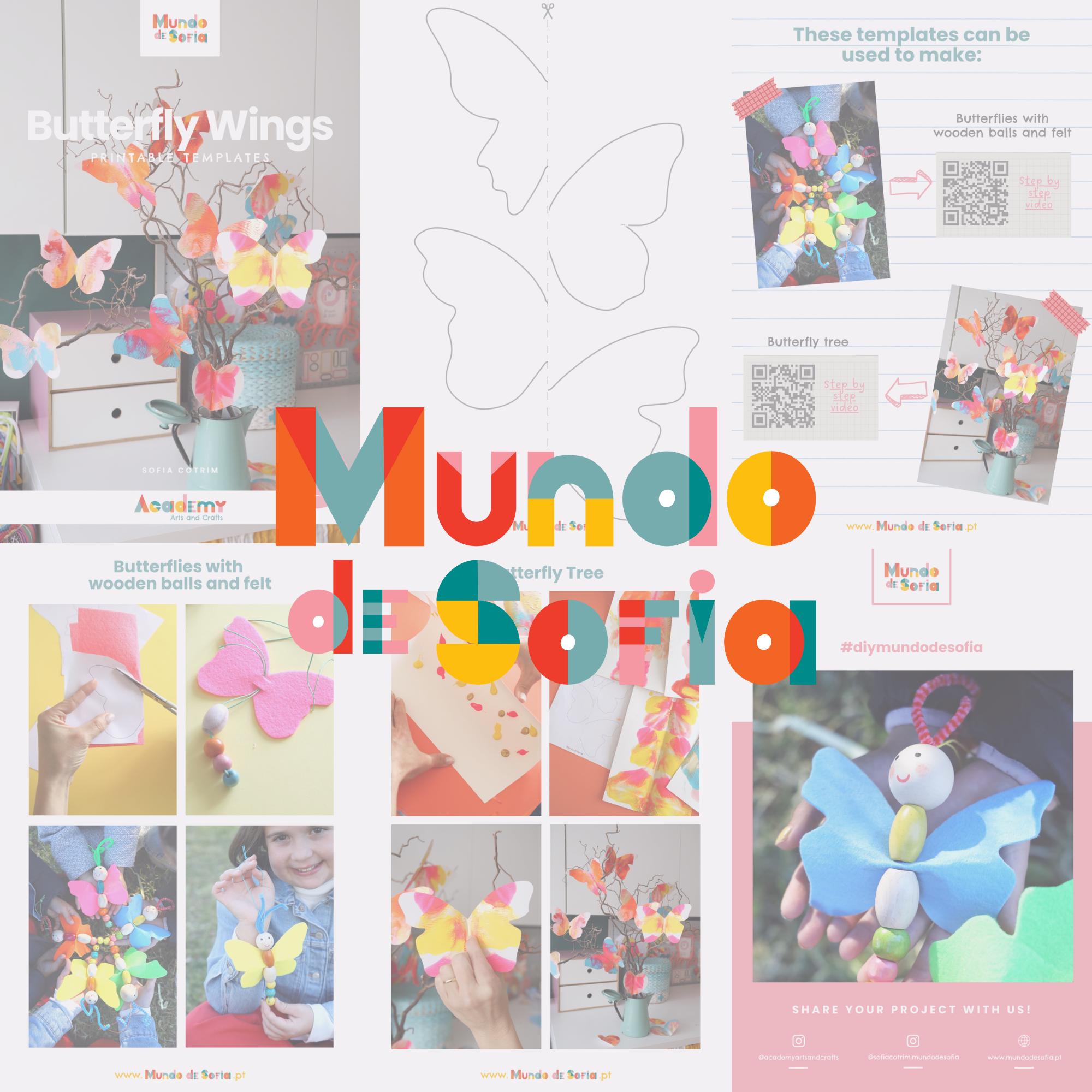 Butterfly Wings E-book, DIY Printable Butterfly Wing Templates ...