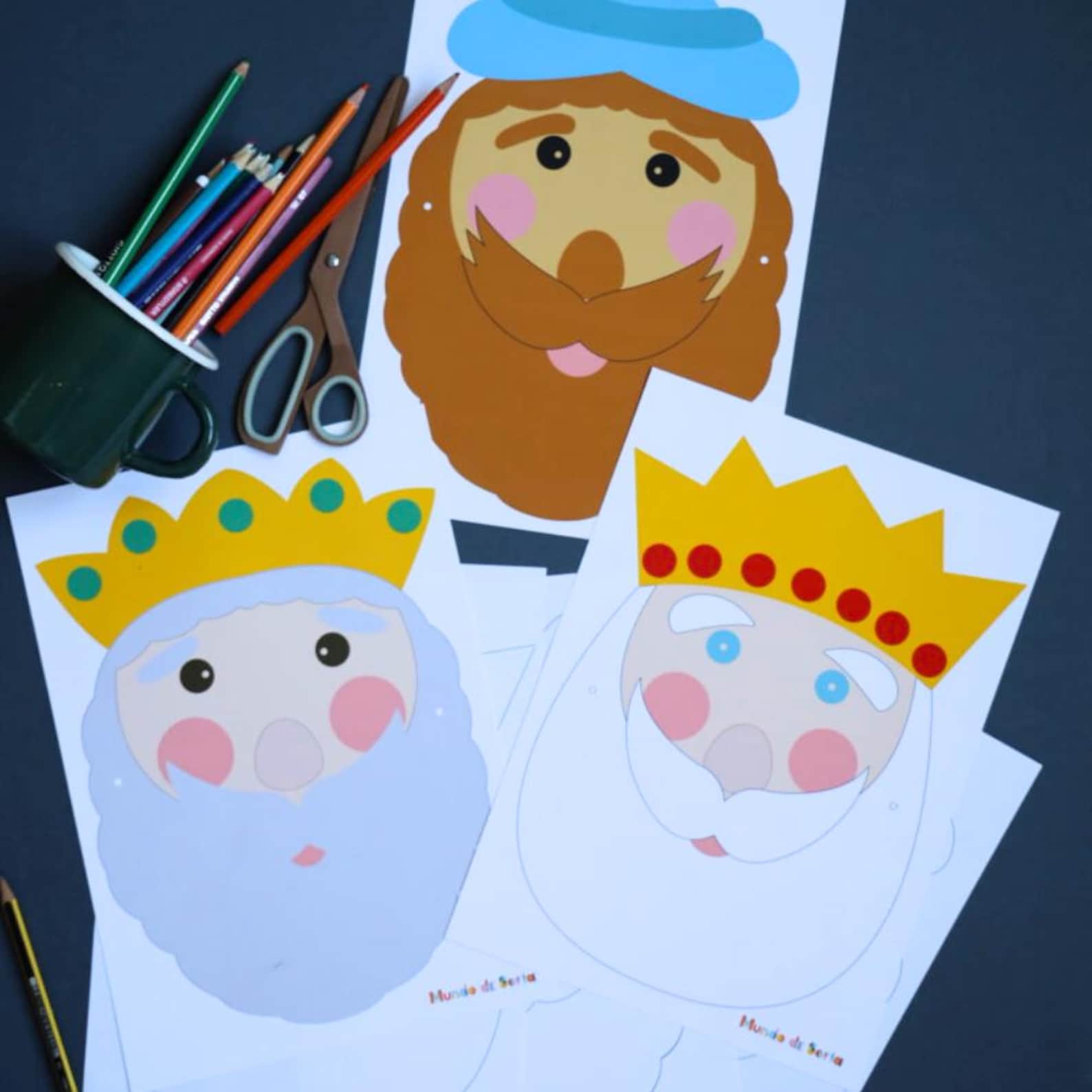 Three Wise Men Masks E-book, Printable Magi Masks, DIY Kings Masks for ...