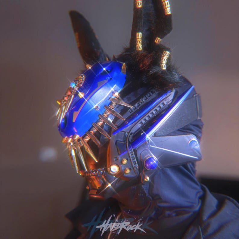 Blue Ghost Bat Cyberpunk Mask,futuristic Masks,cool Cosplay Party Masks ...