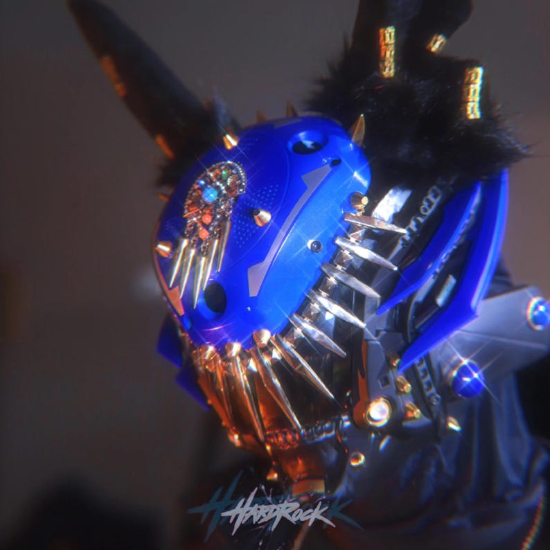 Blue Ghost Bat Cyberpunk Mask,futuristic Masks,cool Cosplay Party Masks ...