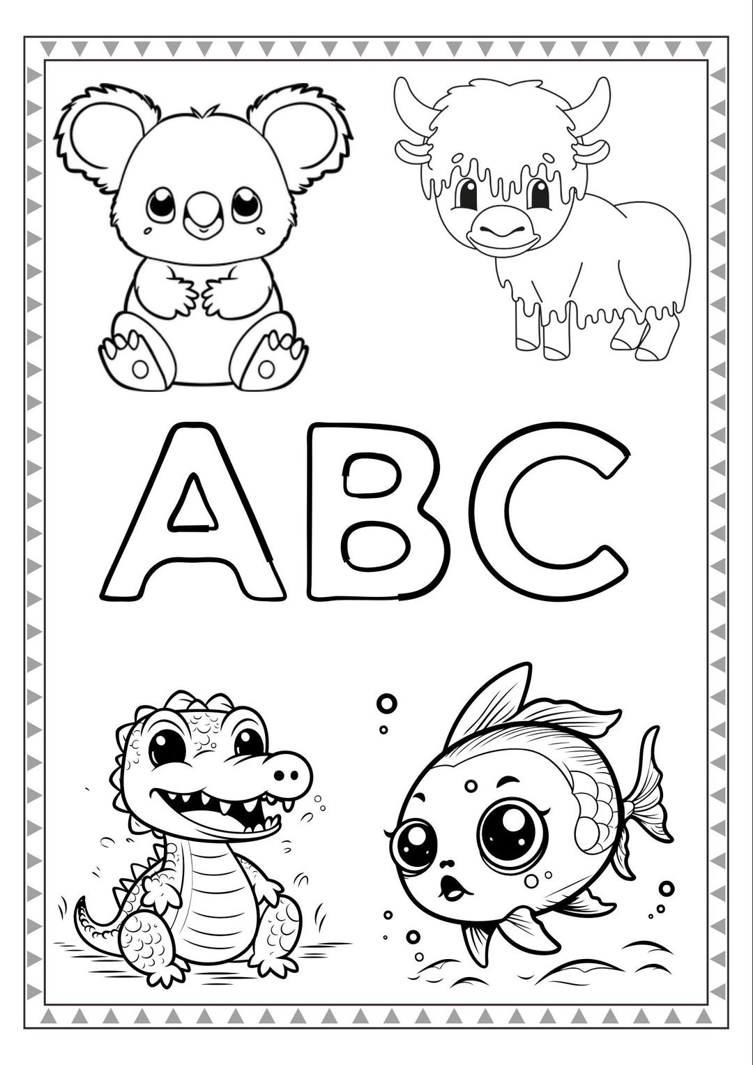 ABC Colouring Pages - Etsy