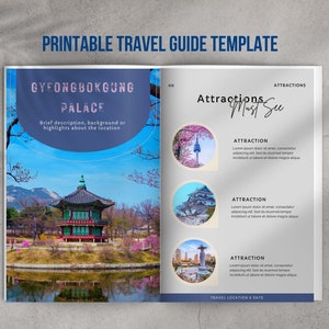 Travel Guide Template Editable Travel Itinerary Template Vacation ...