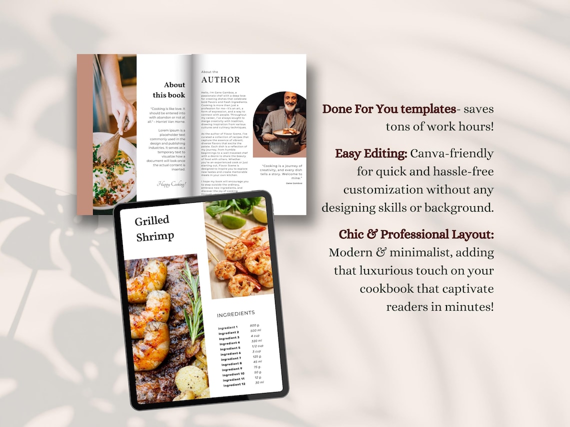 Cookbook Template | Editable Recipe Book Template | Printable Recipe ...