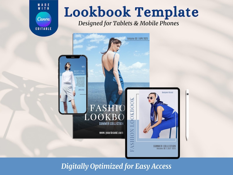 Editable Fashion Lookbook Template: Canva Brand Magazine Digital ...
