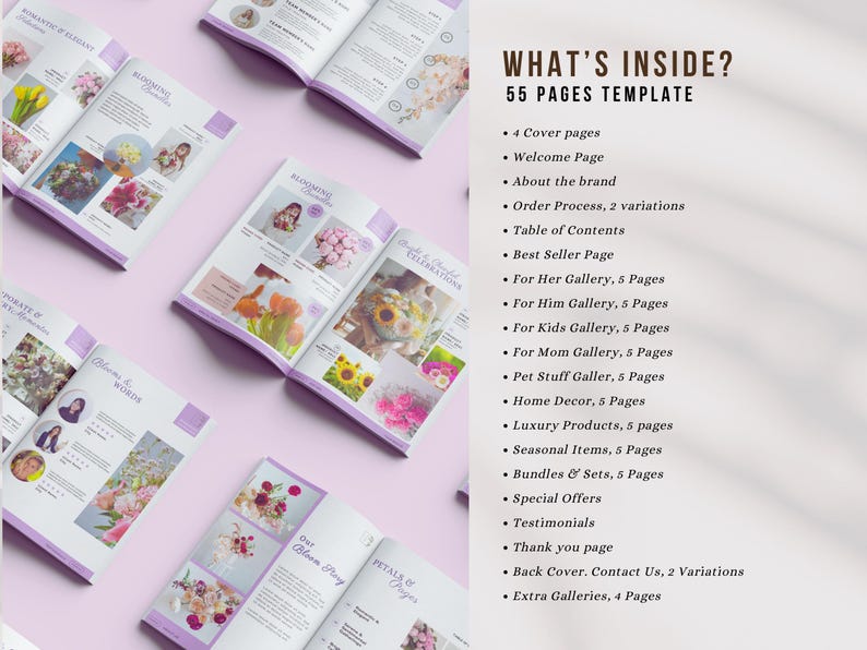 Floral Wholesale Catalog Template: Florist Gift Guide (canva Editable ...