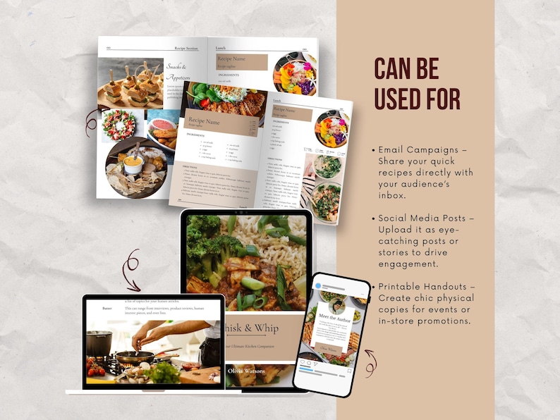 Cookbook Template Printable Recipe Book Template Canva Cookbook ...